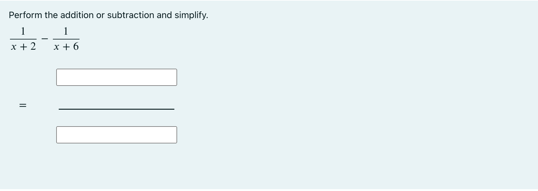 Solved Perform the addition or subtraction and simplify. | Chegg.com