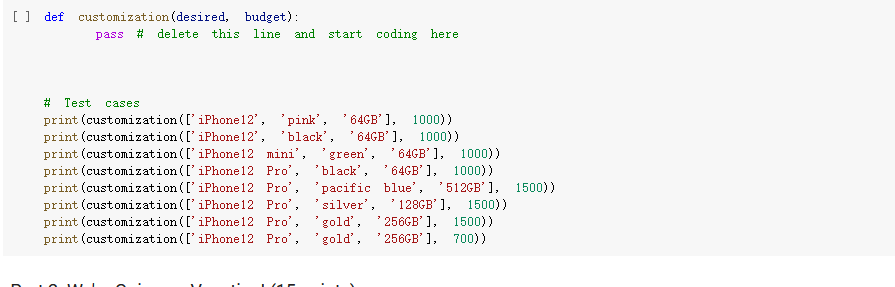 Solved Part 1: Pricing a Custom-order Smartphone (15 points) | Chegg.com