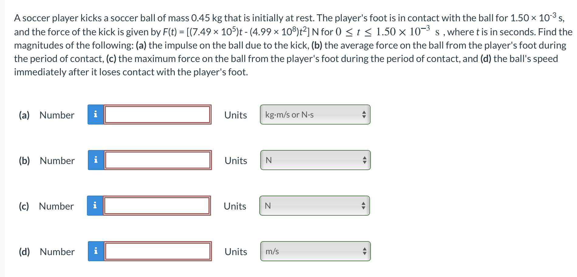 Solved A soccer player kicks a soccer ball of mass 0.45 kg | Chegg.com