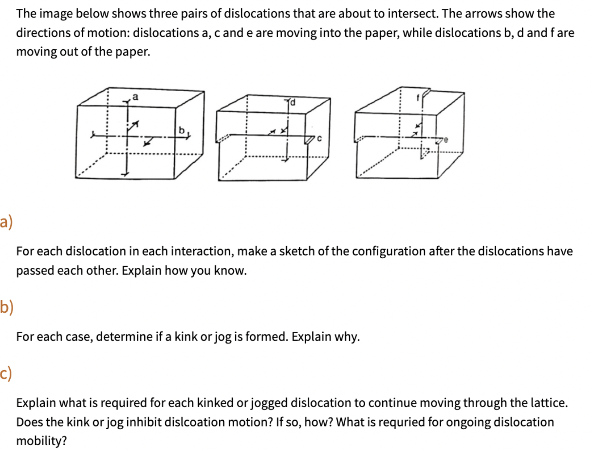 Solved The image below shows three pairs of dislocations | Chegg.com