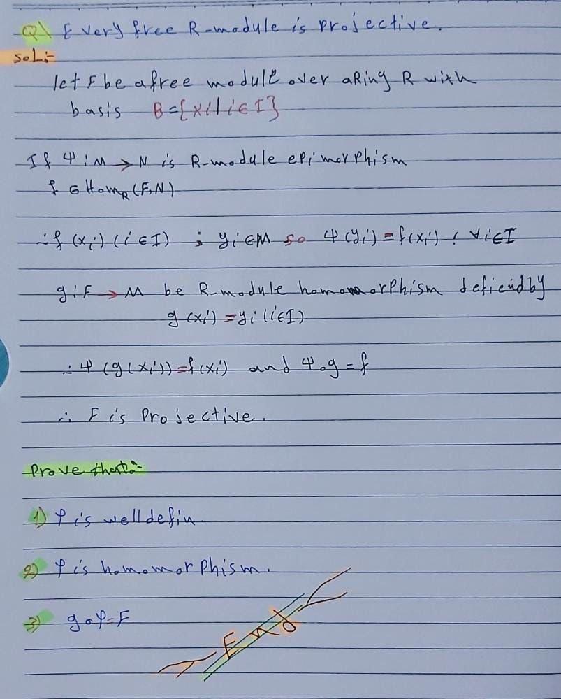 Solved Q & very free R-module is projective. soli let & be a | Chegg.com