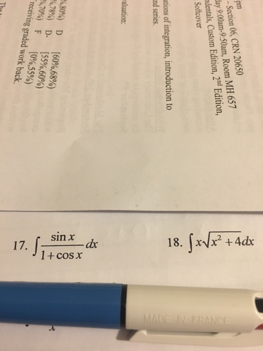 Solved Integral Sin X 1 Cos X Dx Integral X Squareroot Chegg