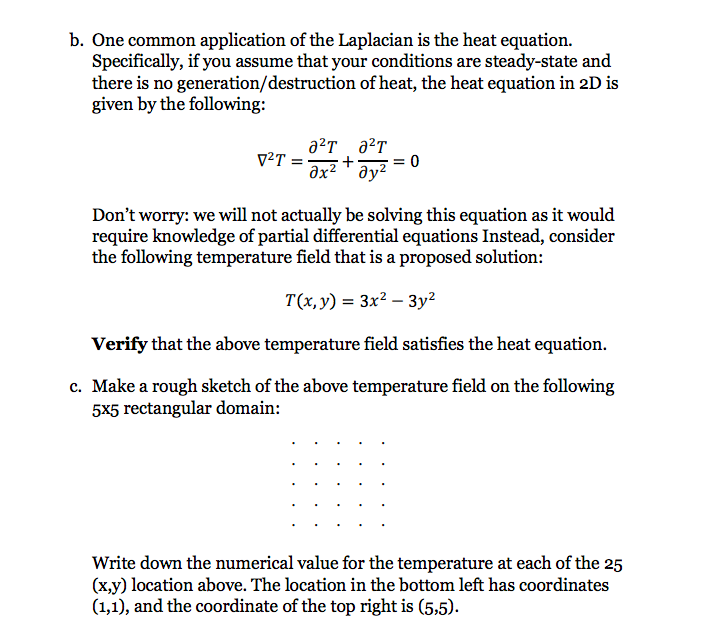 Solved Problem 2 (The Laplacian and the Heat Diffusion | Chegg.com