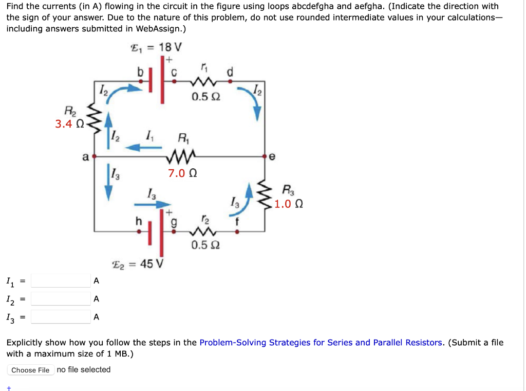 Solved Find The Currents In A Flowing In The Circuit In