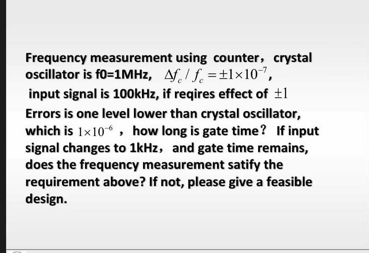 Frequency measurement using counter, crystal | Chegg.com