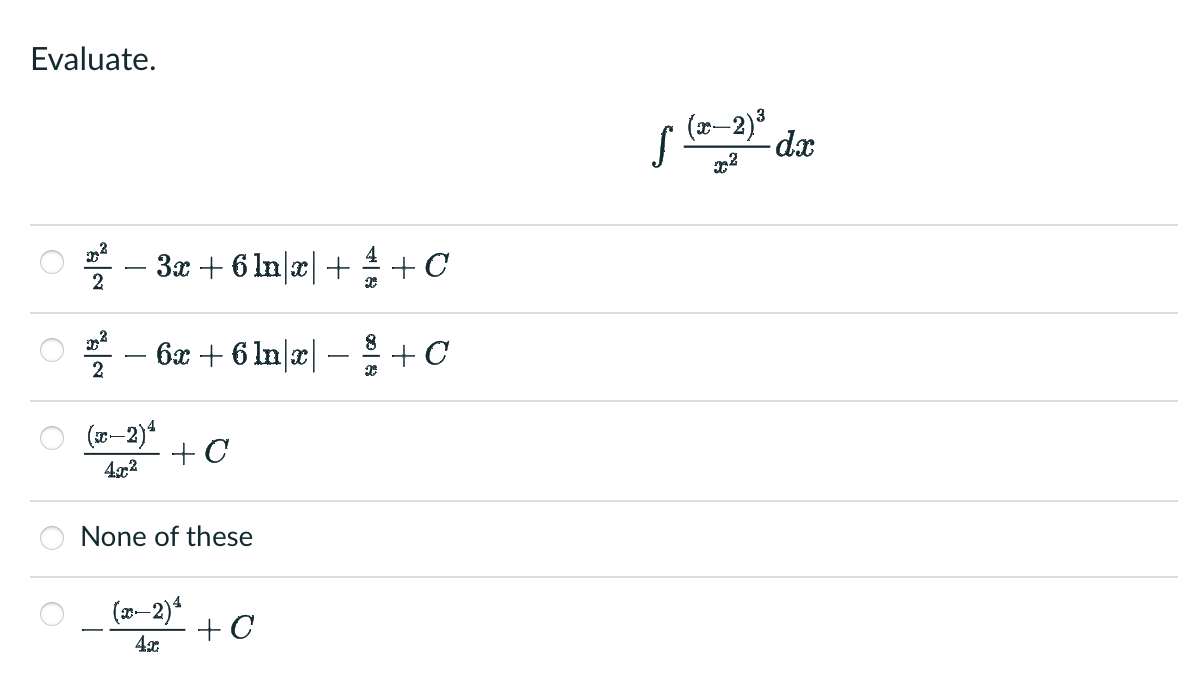 Solved Evaluate. ∫x2(x−2)3dx | Chegg.com