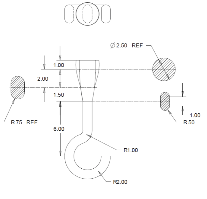 Solved Create a part file of the piece shown below in Creo | Chegg.com
