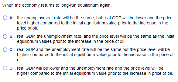 Solved In the graph, the economy is in long-run equilibrium | Chegg.com