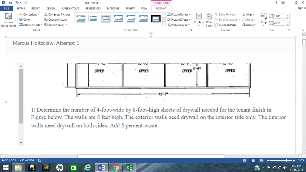 Solved aaa Word FILE HOME INSERT DESIGN PAGE LAYOUT | Chegg.com
