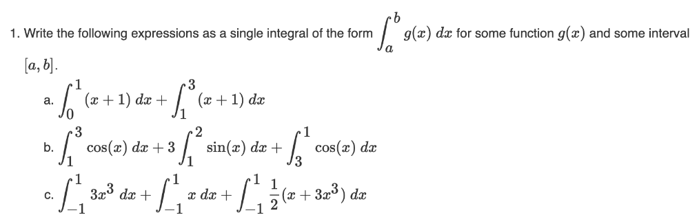 Solved 1. Write the following expressions as a single | Chegg.com