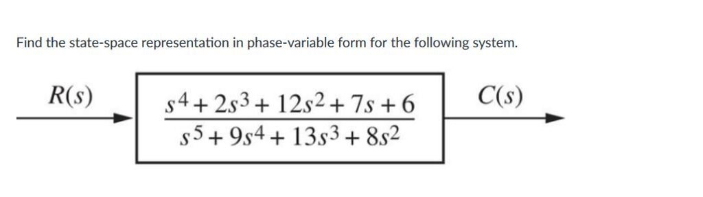 Solved Find the state-space representation in phase-variable | Chegg.com