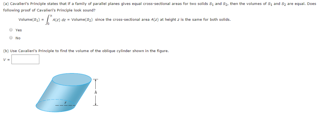 Solved (a) Cavalieri's Principle states that if family of | Chegg.com