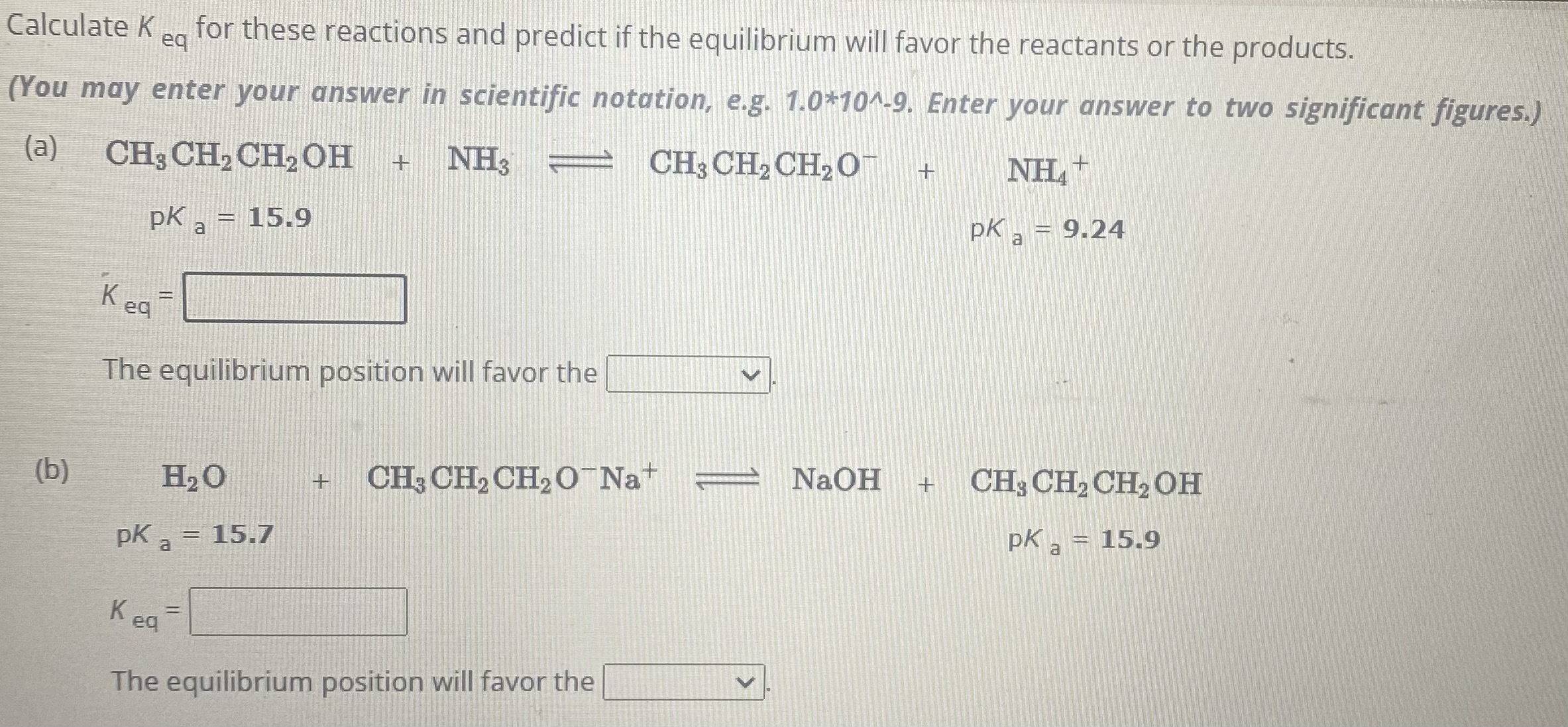 Solved Calculate Keq for these reactions and predict if the | Chegg.com