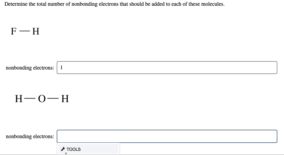 Solved H—0—H nonbonding electrons: TOOLS x10 O=N-H | Chegg.com
