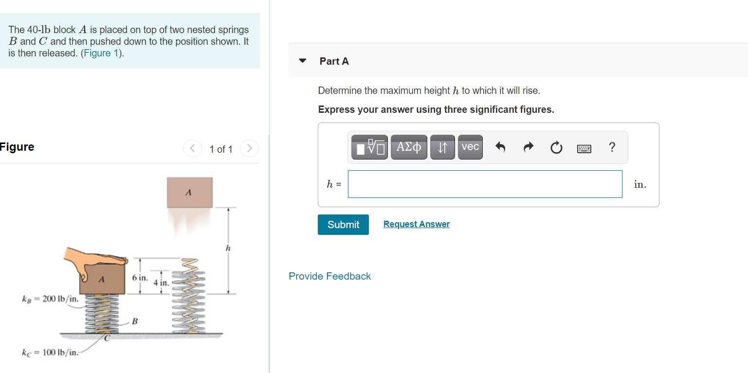 Solved The 40-lb block A is placed on top of two nested | Chegg.com