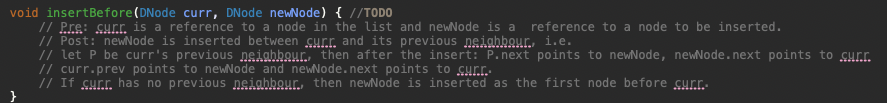 Solved void insertBefore(DNode curr, DNode newNode) | Chegg.com