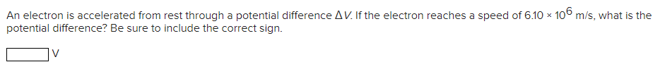 Solved An Electron Is Accelerated From Rest Through A