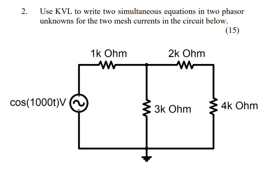 Solved Use KCL to write three simultaneous equations in | Chegg.com