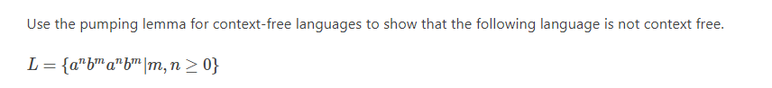 Solved Use the pumping lemma for context-free languages to | Chegg.com