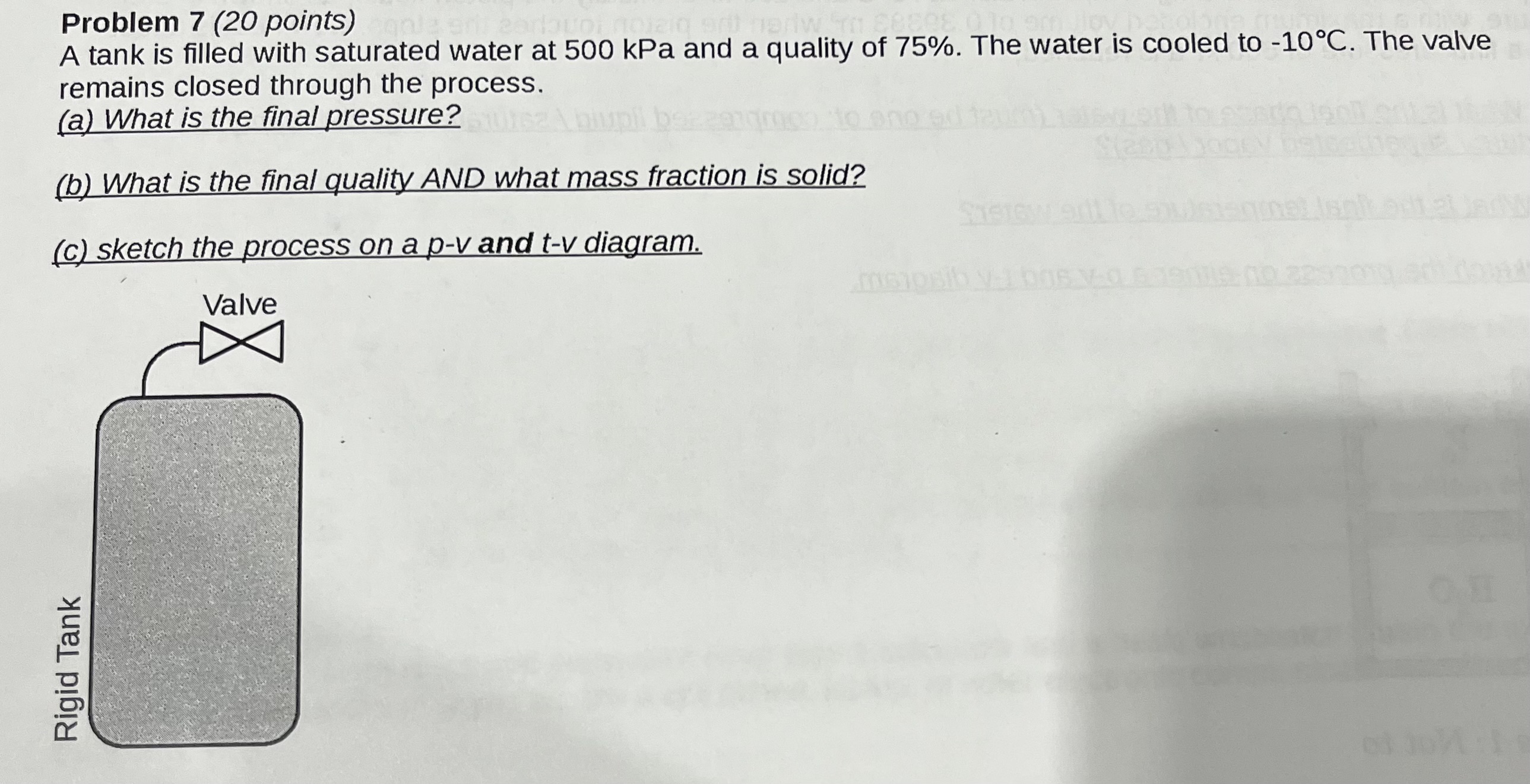 Solved Problem 7 (20 points) A tank is filled with saturated | Chegg.com