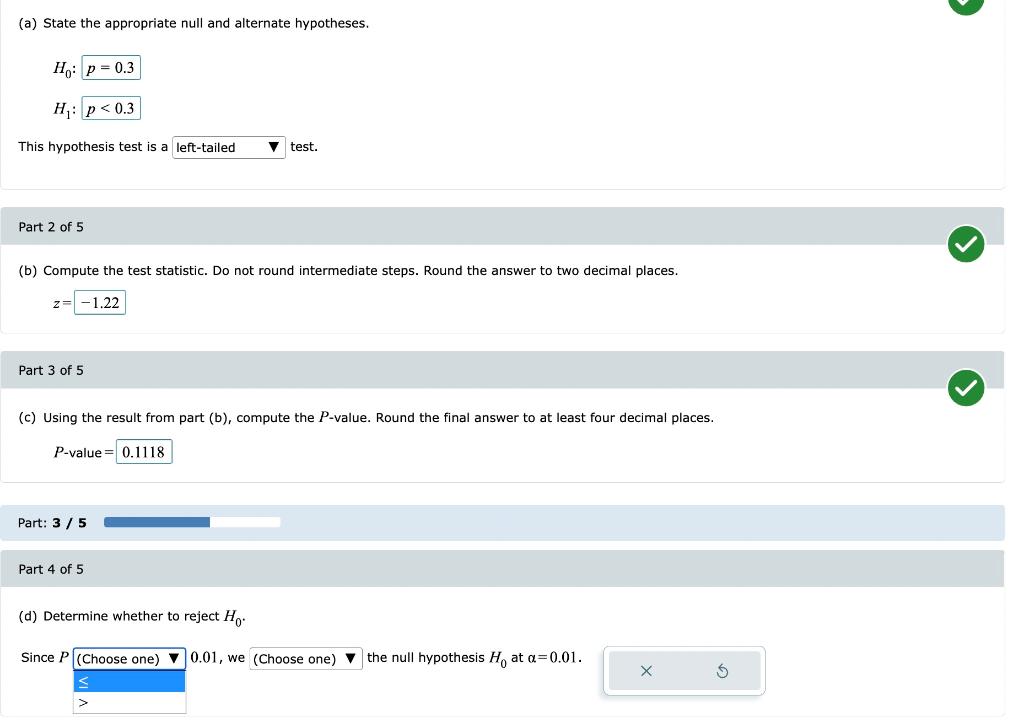 Solved (a) State the appropriate null and alternate | Chegg.com