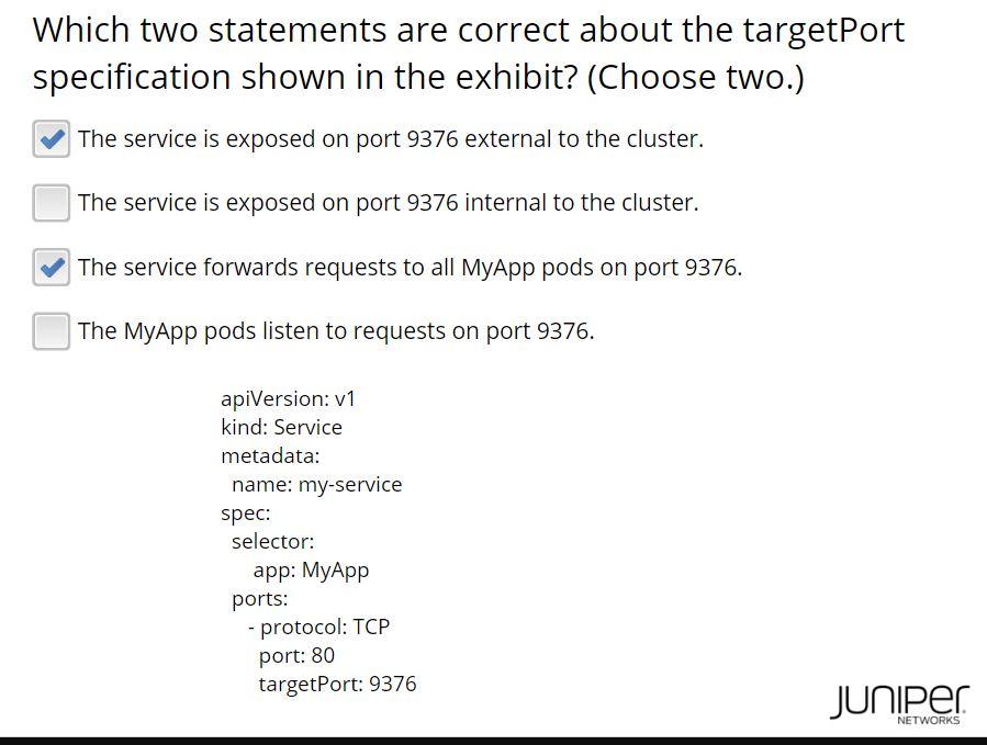 Solved Which two statements are correct about the targetPort | Chegg.com