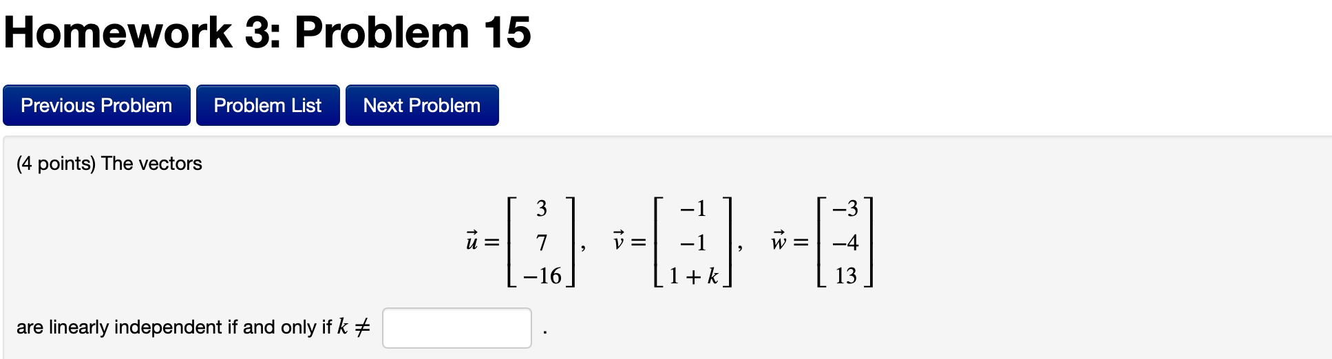 Solved Homework 3: Problem 15 Previous Problem Problem List | Chegg.com