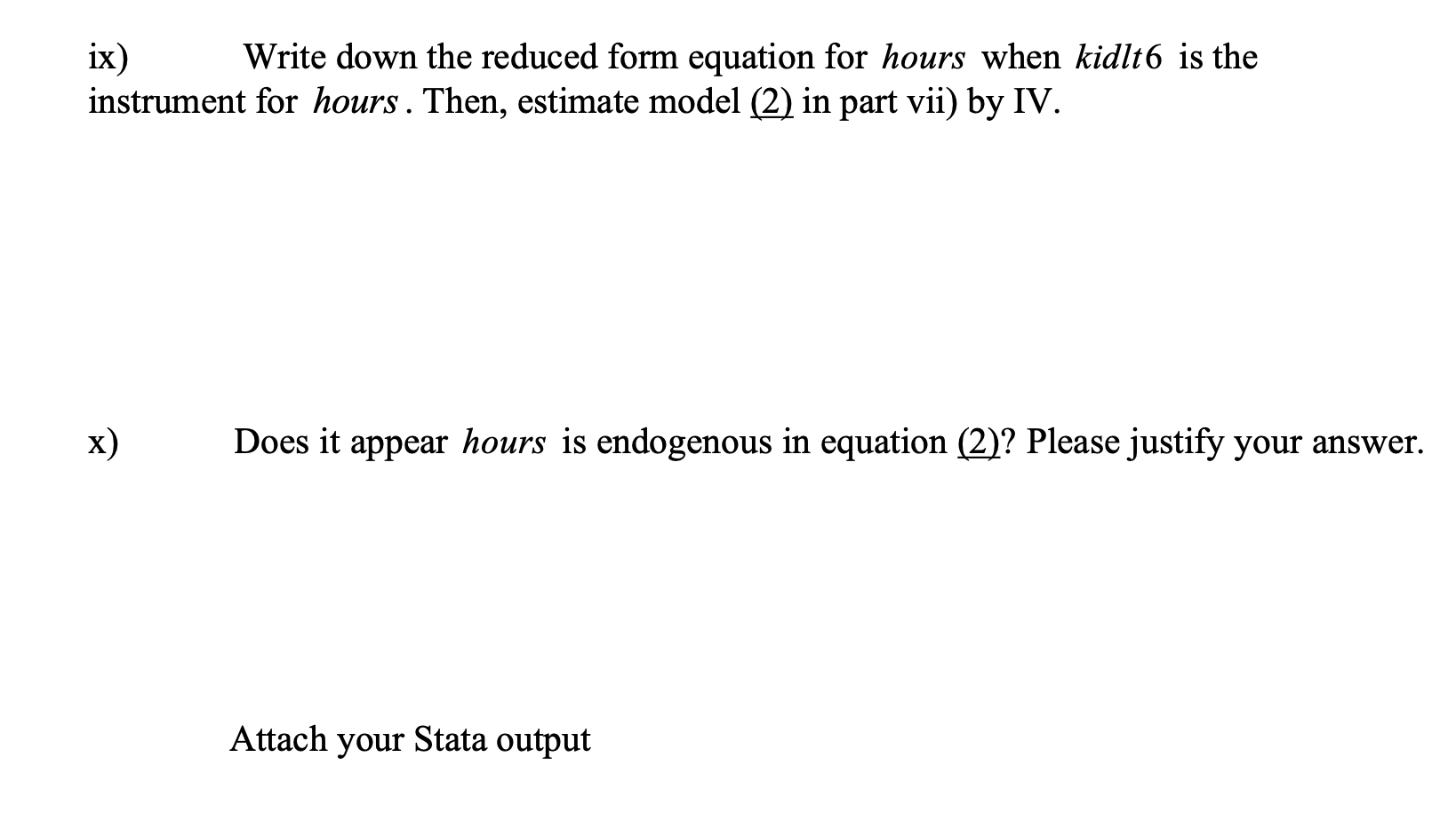 Solved Use the data in cps91.dta for this question. These | Chegg.com