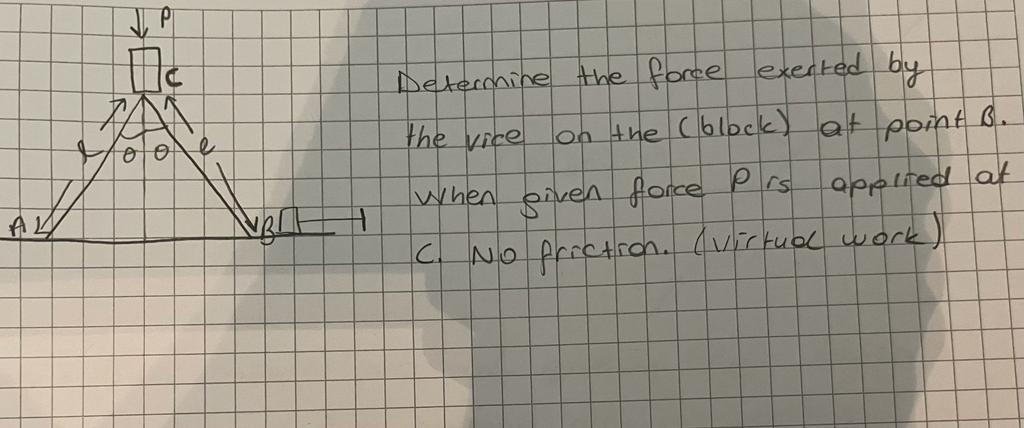 Solved Determine the force exerted by the vice on the | Chegg.com