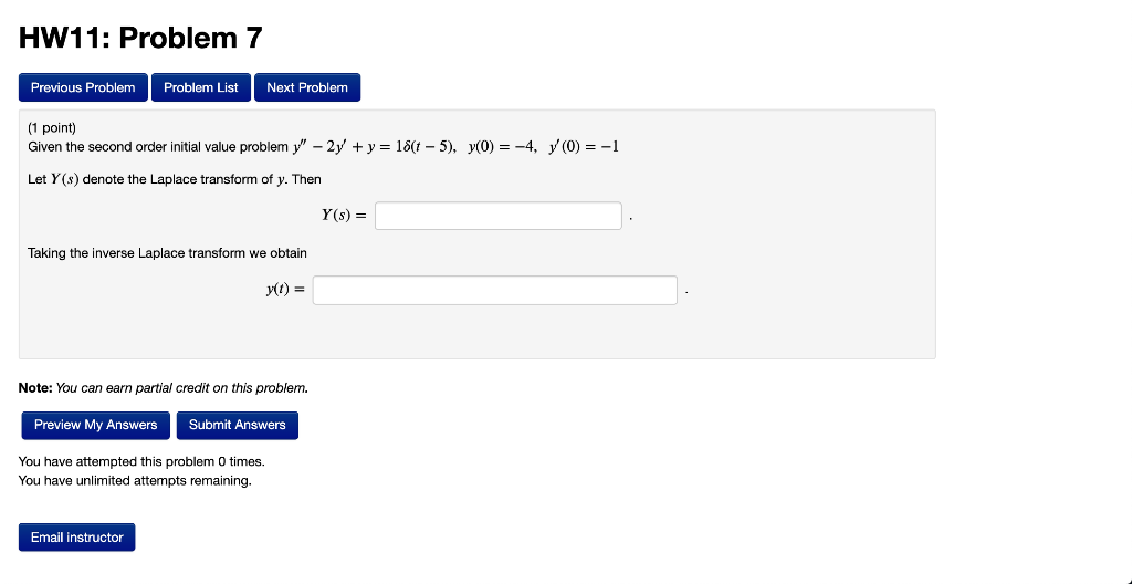 Solved HW11: Problem 7 Previous Problem Problem List Next | Chegg.com