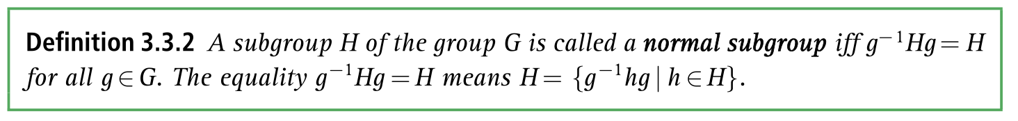 Solved Definition 3.3.2 A subgroup H of the group G is | Chegg.com