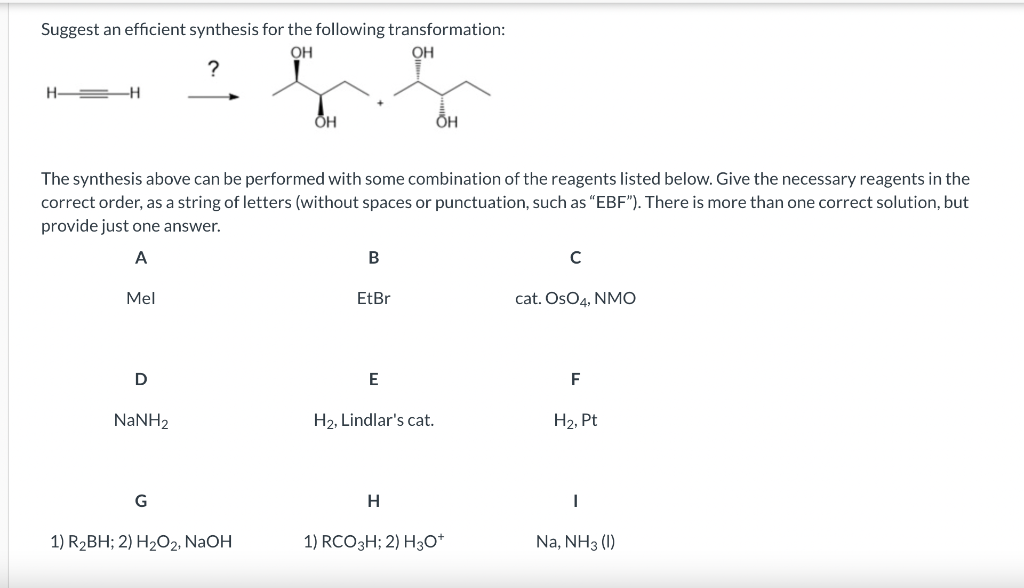 Solved Propose an efficient synthesis for the following | Chegg.com