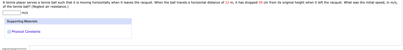 Solved of the tennis ball? (Neglect air resistance.) m/s | Chegg.com