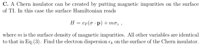 C. A Chern insulator can be created by putting | Chegg.com