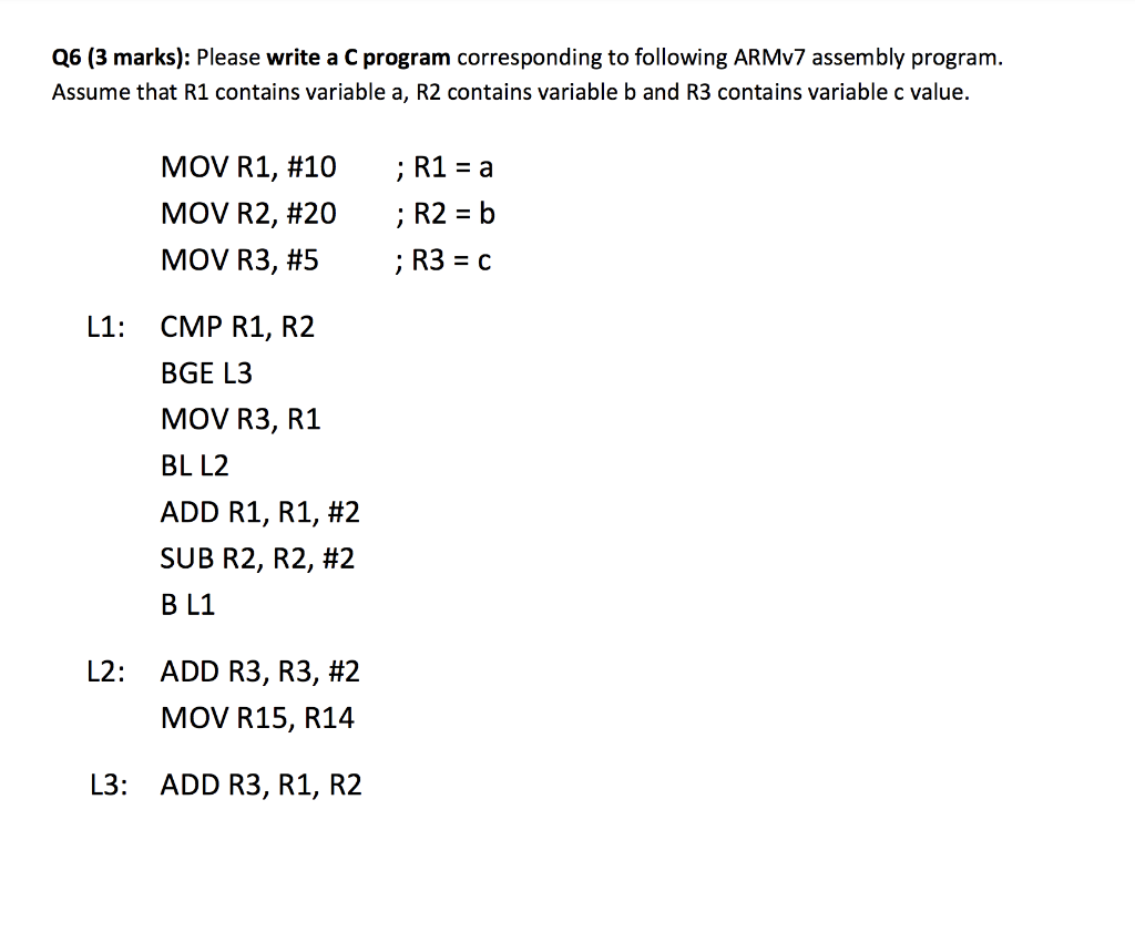 Solved Q6 3 Marks Please Write A C Program Corresponding