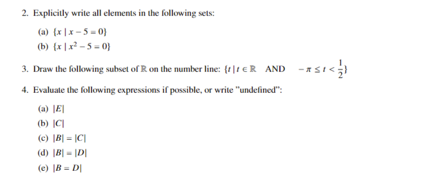 Explicitly write all elements in the following | Chegg.com | Chegg.com