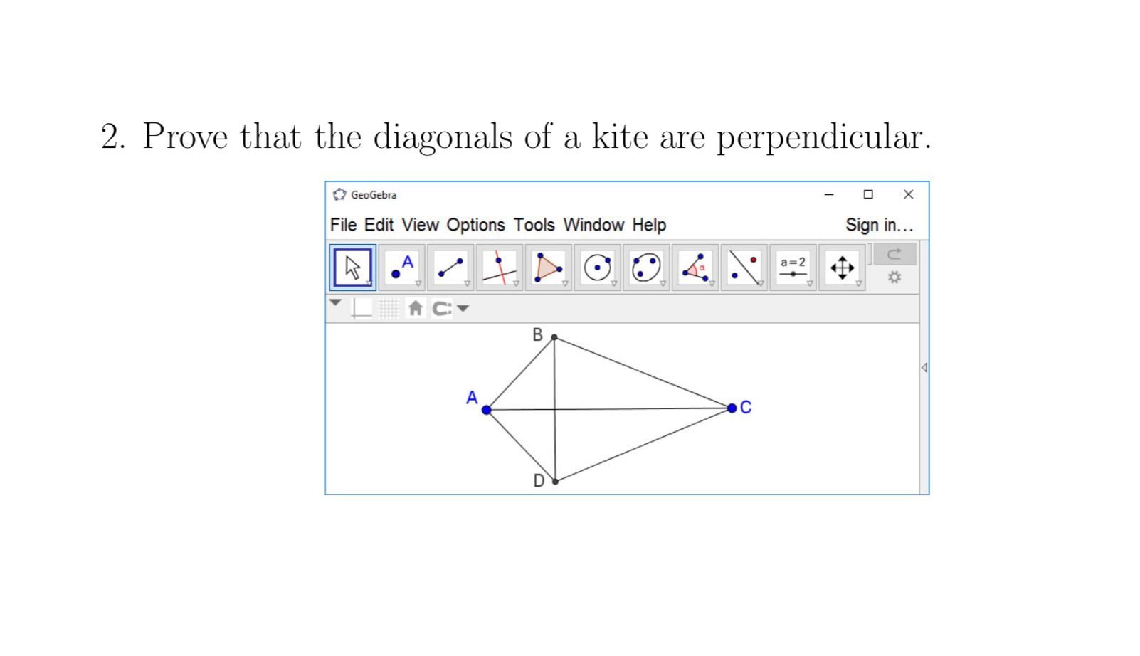 Solved 2. Prove that the diagonals of a kite are | Chegg.com