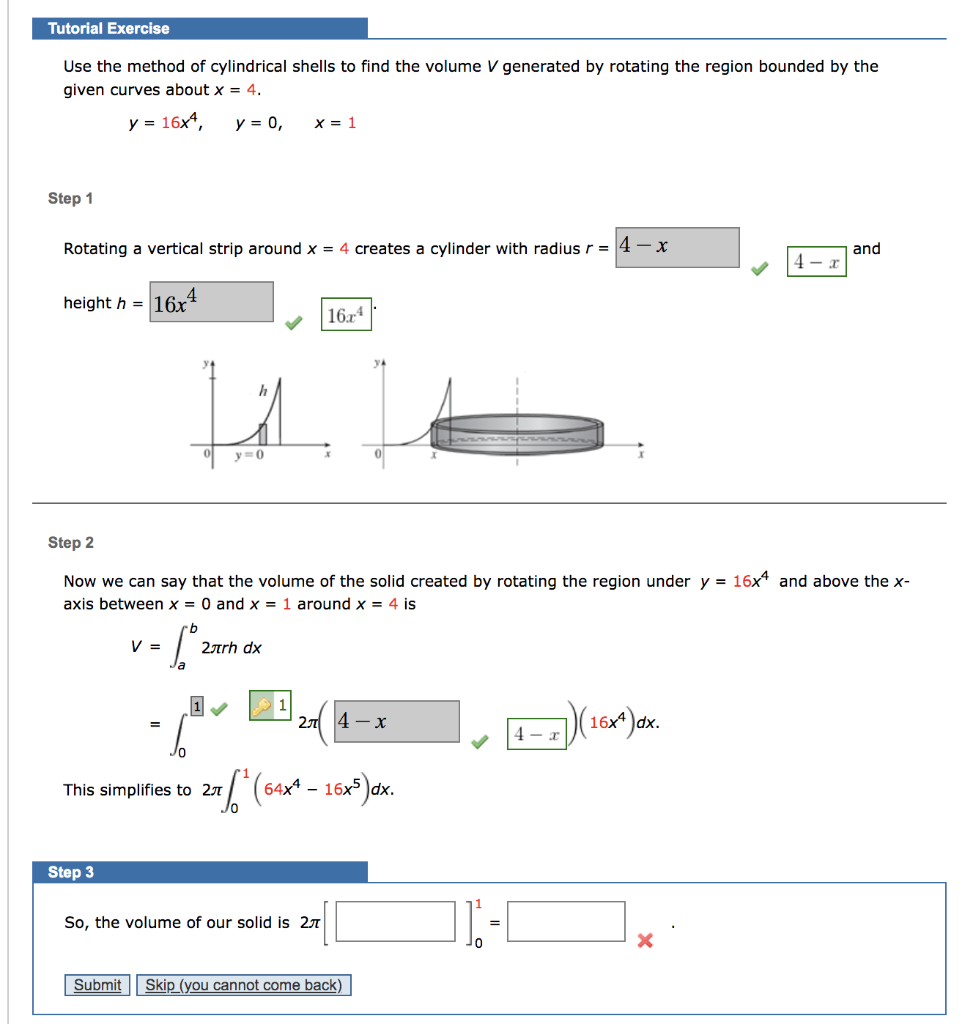 Solved Tutorial Exercise Use the method of cylindrical | Chegg.com