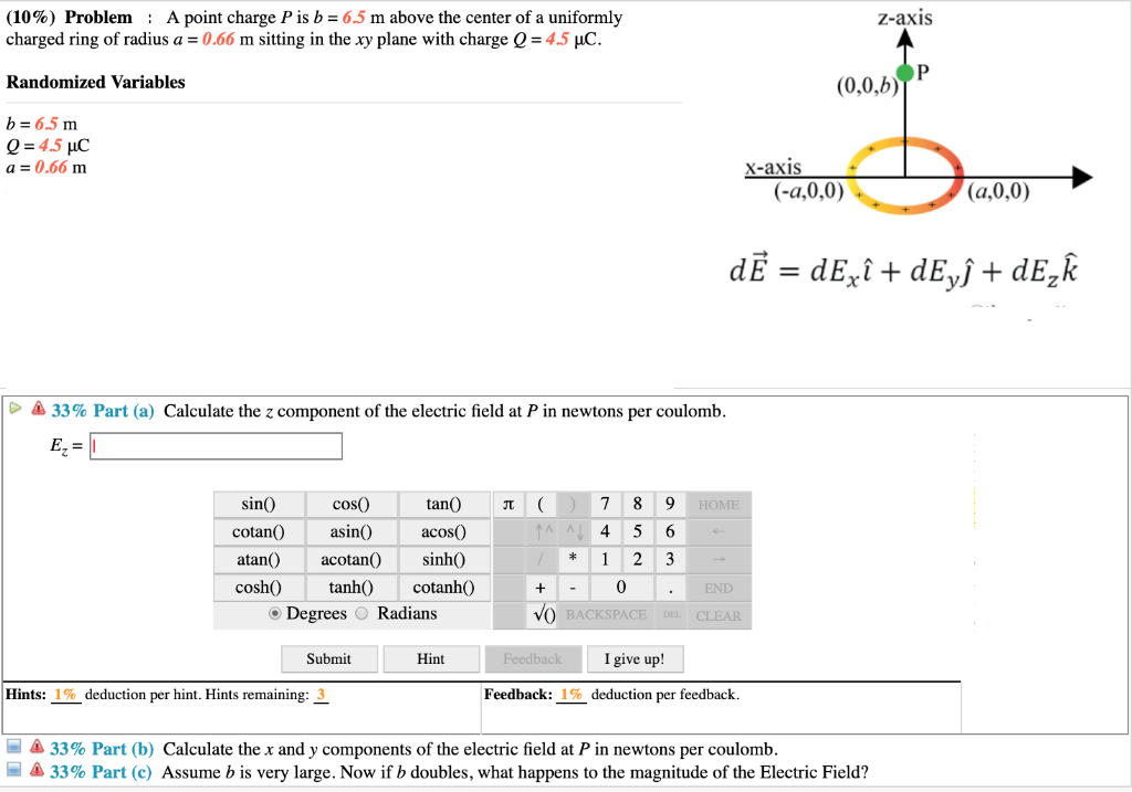 Solved (10%) Problem A point charge P is b-6.5 m above the | Chegg.com