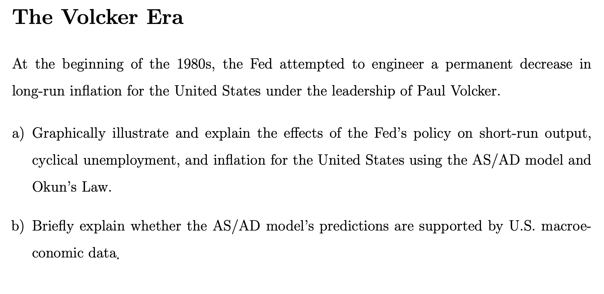 The Volcker Era At the beginning of the 1980s, the | Chegg.com