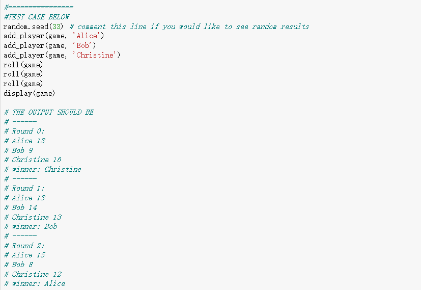 Solved In this task, you will create a dice rolling game. In | Chegg.com