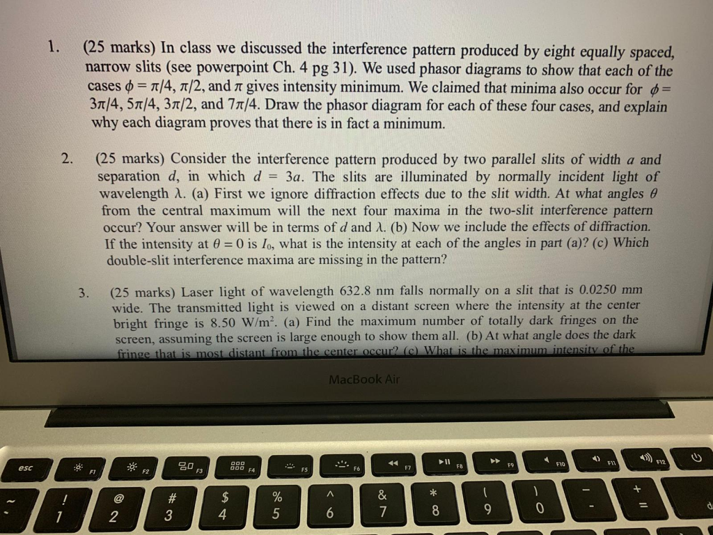 Solved 2.(25 marks) Consider the interference pattern | Chegg.com