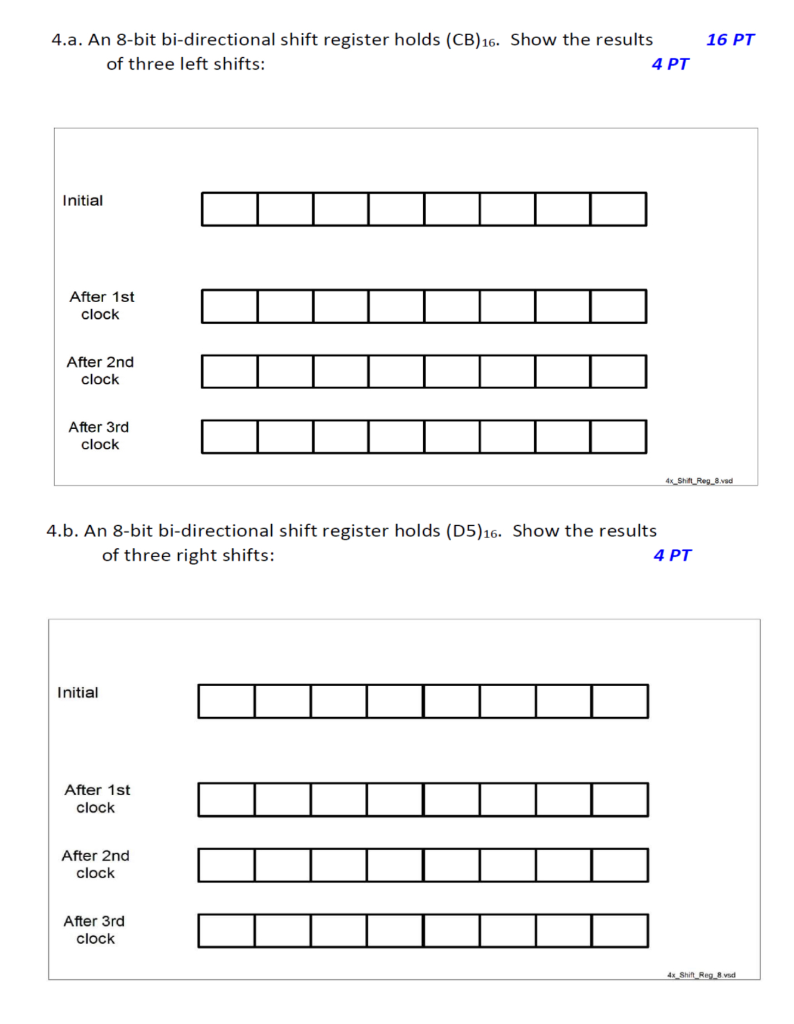 Solved 16 PT 4.a. An 8-bit bi-directional shift register | Chegg.com
