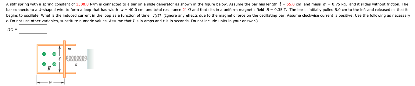 Solved A stiff spring with a spring constant of 1300.0 N/m | Chegg.com