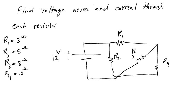 Solved find voltage across each resistor and the current | Chegg.com