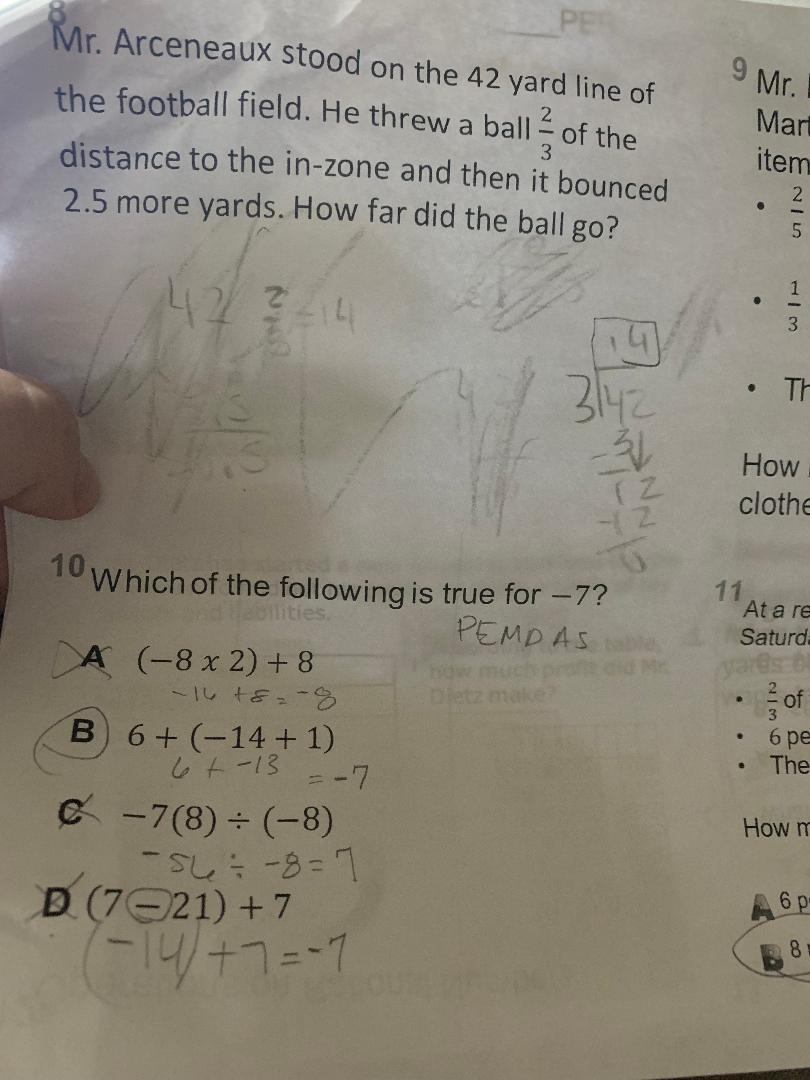 Solved Mr. Arceneaux stood on the 42 yard line of the | Chegg.com
