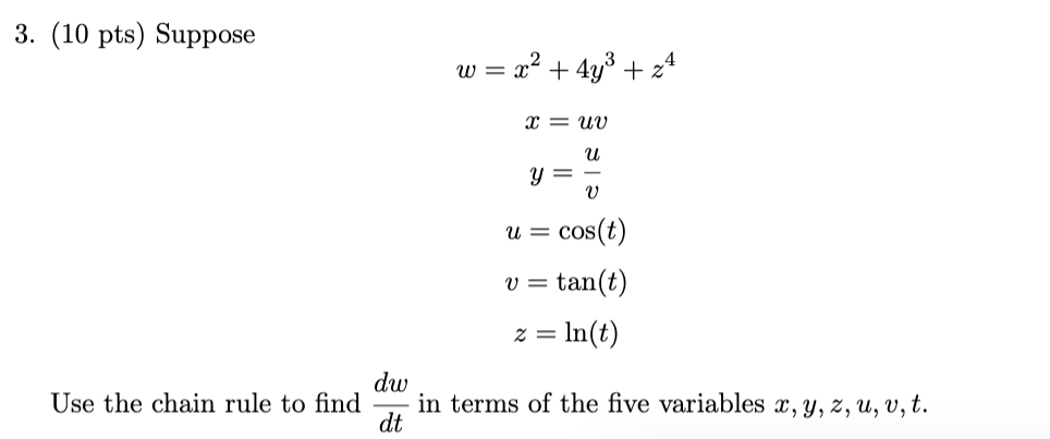 Solved 3. (10 pts) Suppose | Chegg.com