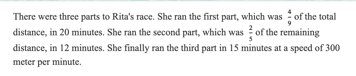Solved Find the distance run in meters for the first and | Chegg.com