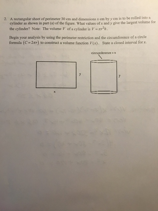 Solved A rectangular sheet of perimeter 30 cm and dimensions | Chegg.com
