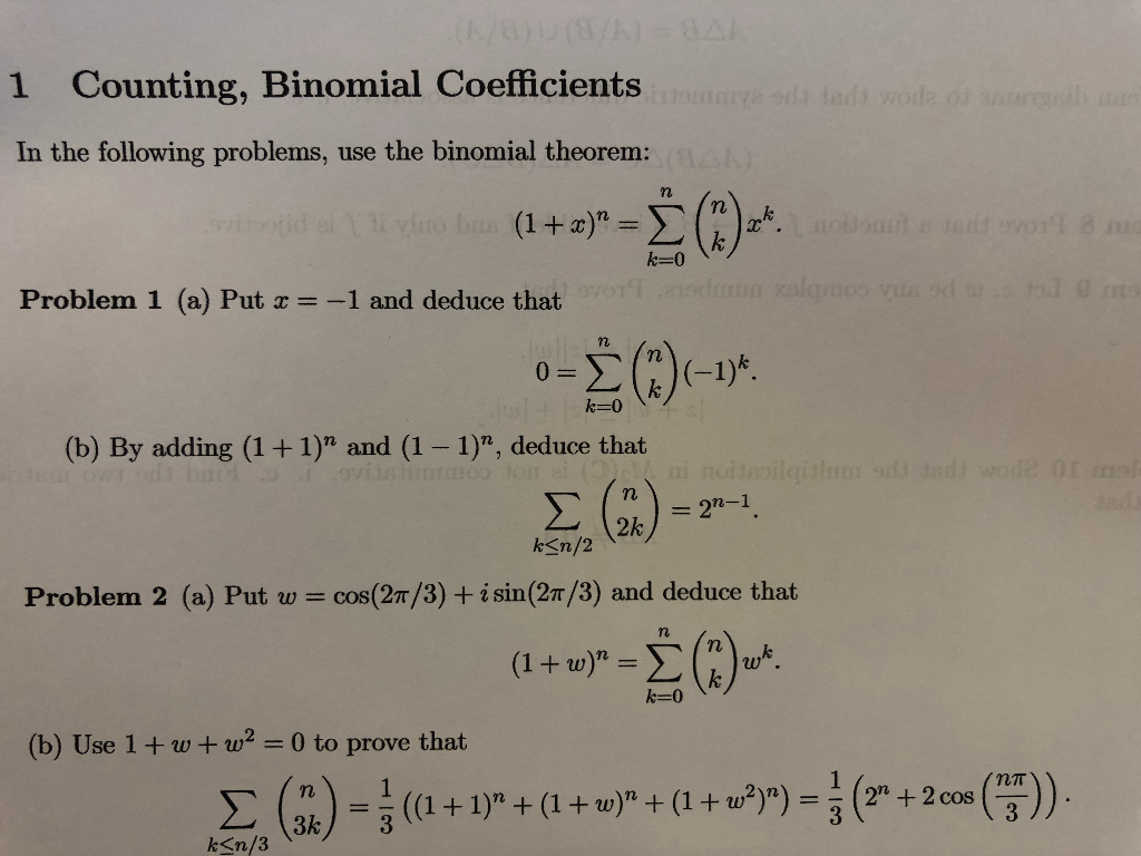 Solved In the following problems, use the binomial theorem: | Chegg.com